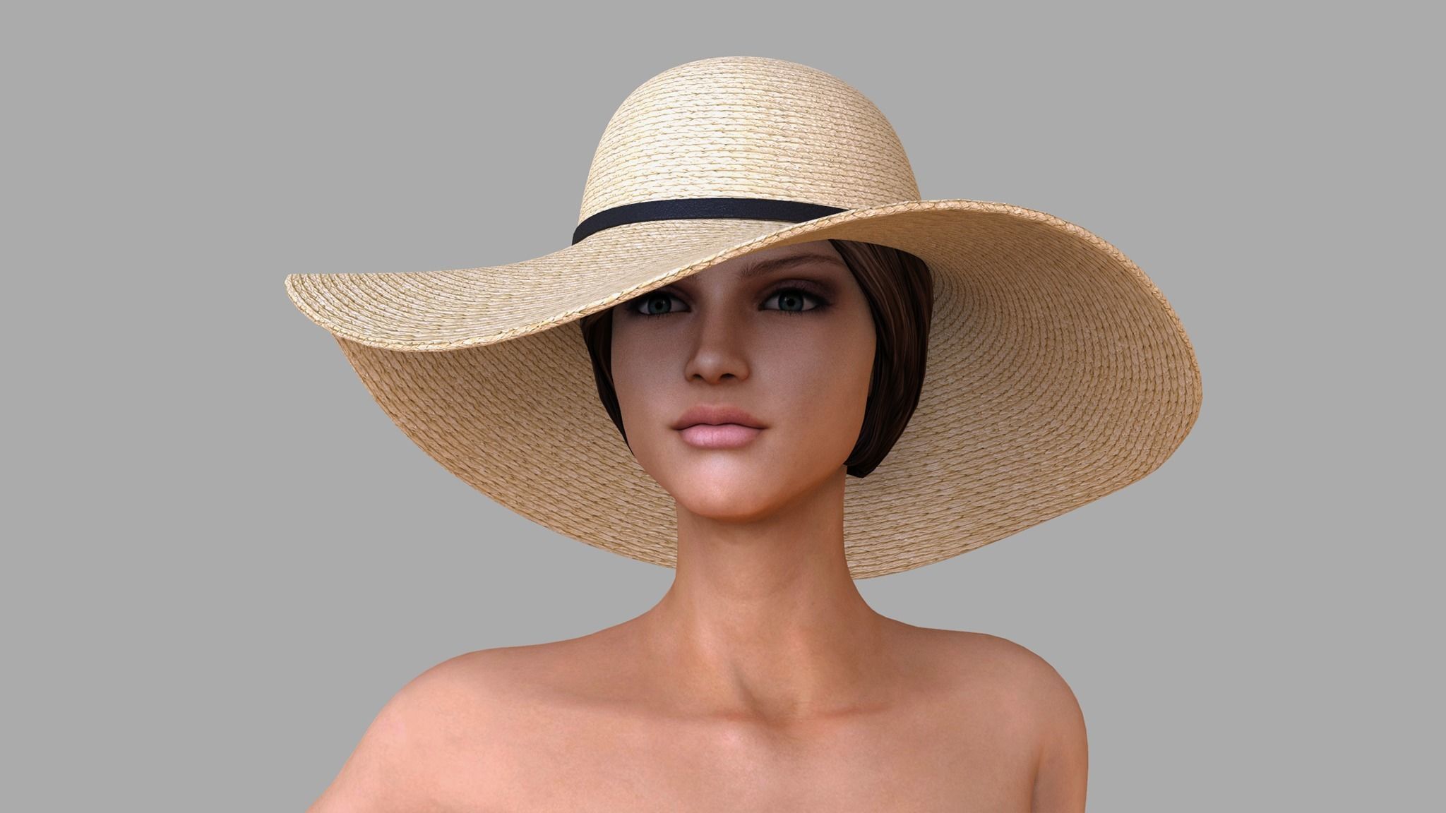 Straw sun hat 3D model | CGTrader