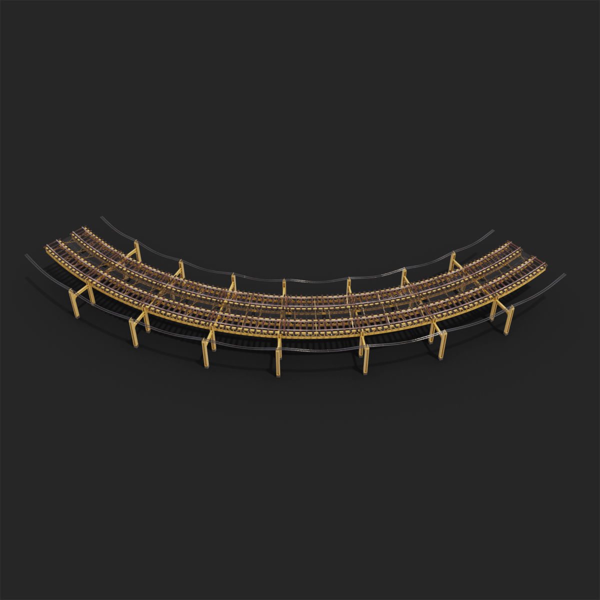Kitbash Elevated railroad train track Chicago metro 3D model | CGTrader