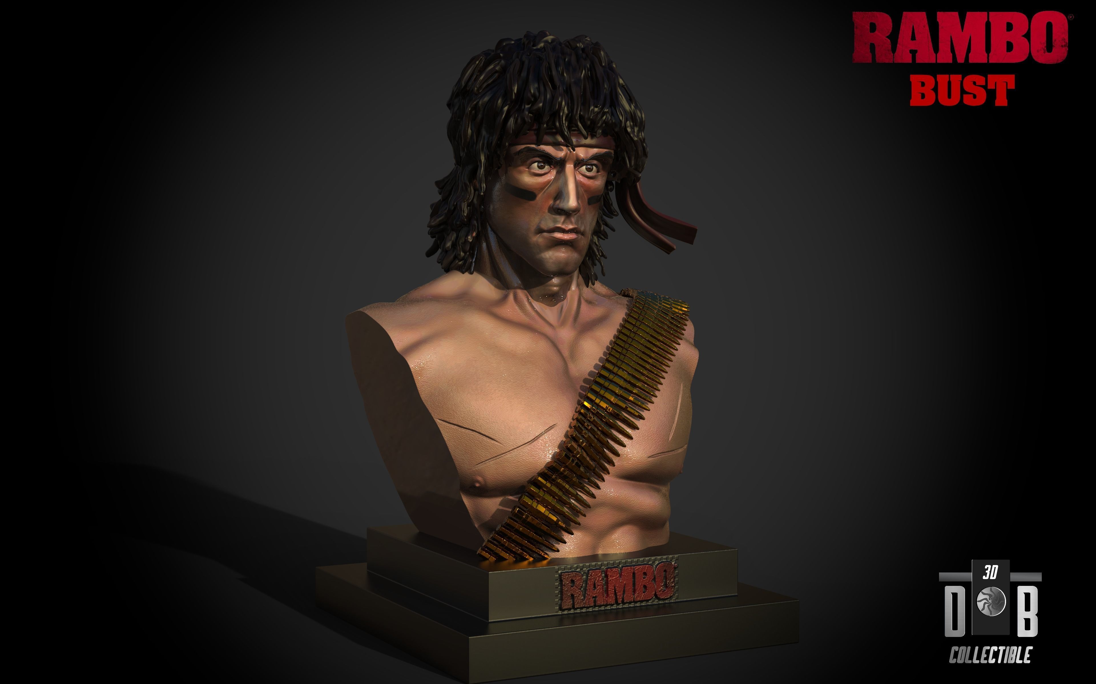 Rambo Bust 3D model 3D printable | CGTrader