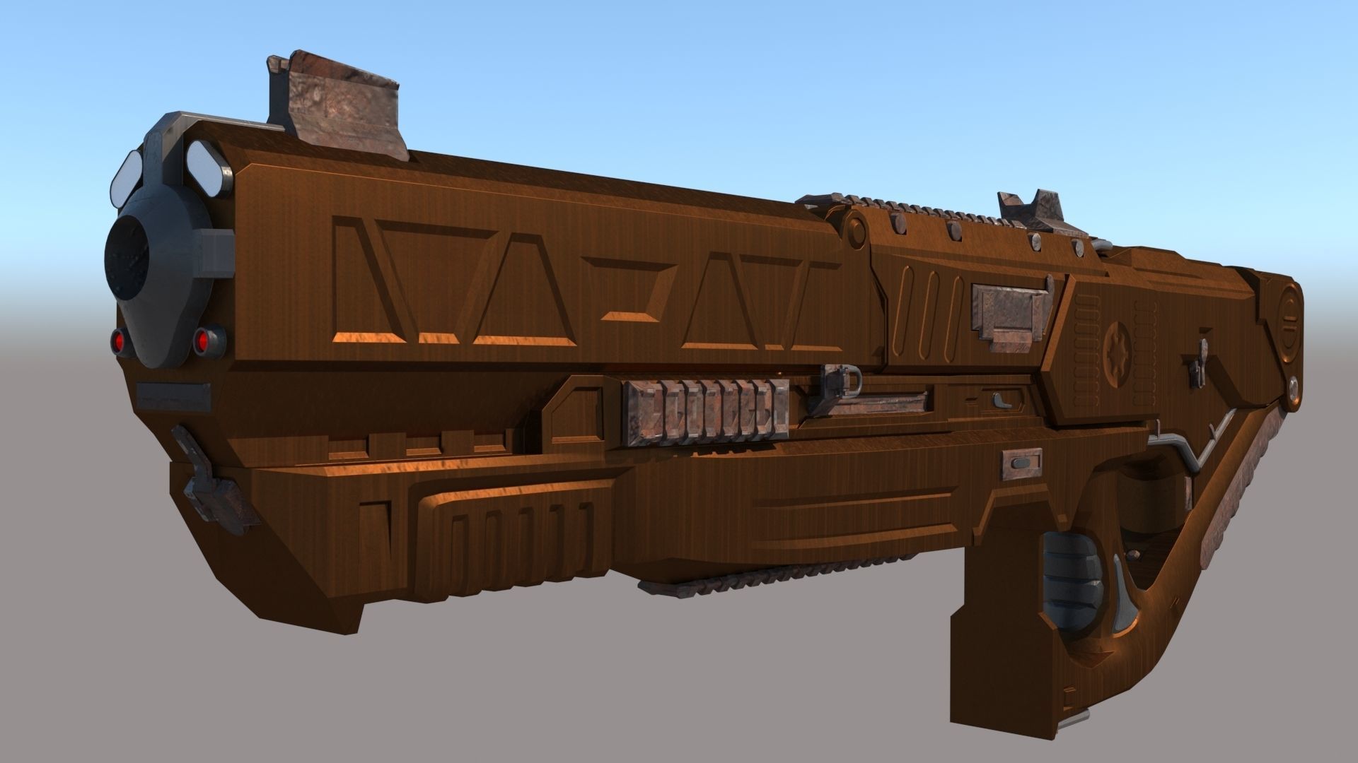 Sci-fi Assult Rifle Low-poly PBR Textures free VR / AR / low-poly 3D ...