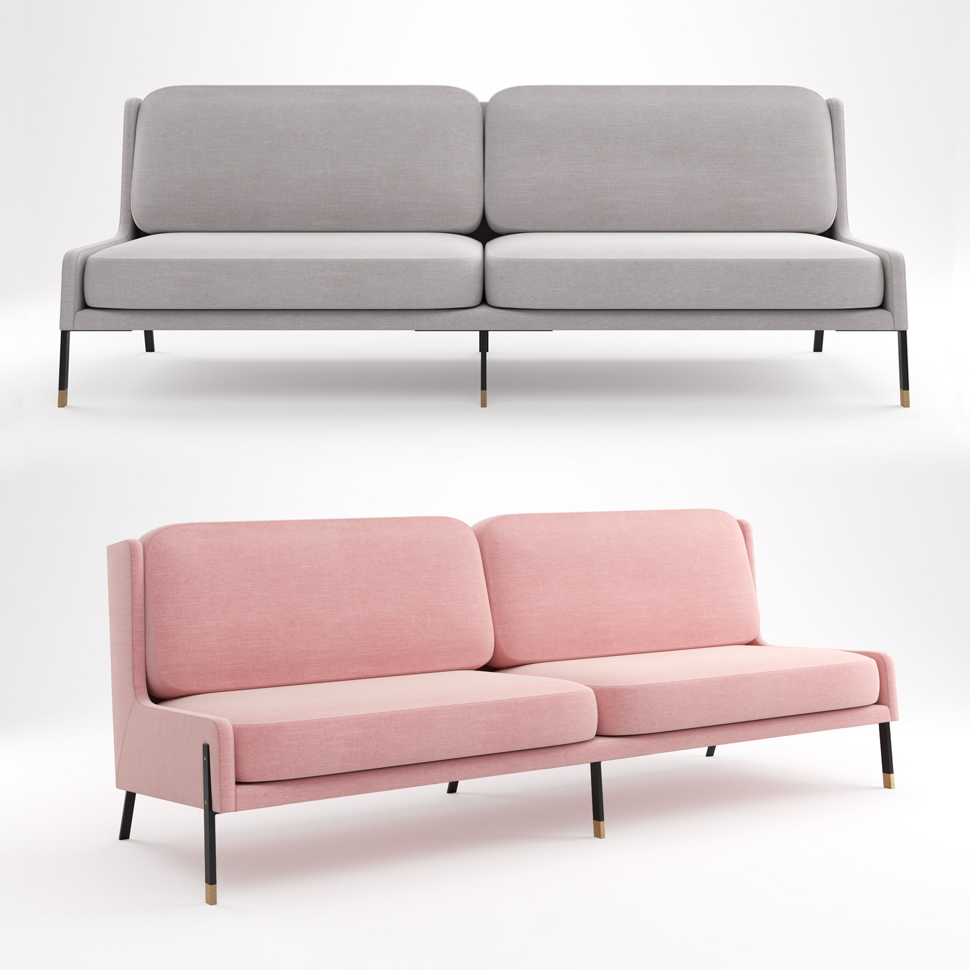 Stellar Works - Blink Sofa Three Seater 3D model | CGTrader