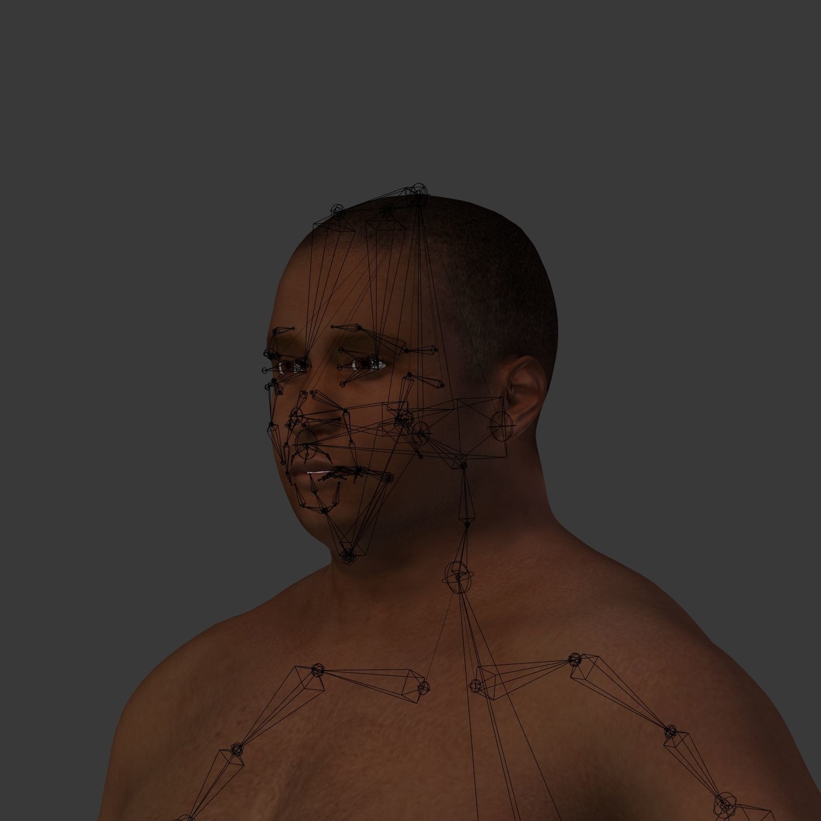 Fat Man 3D model rigged | CGTrader