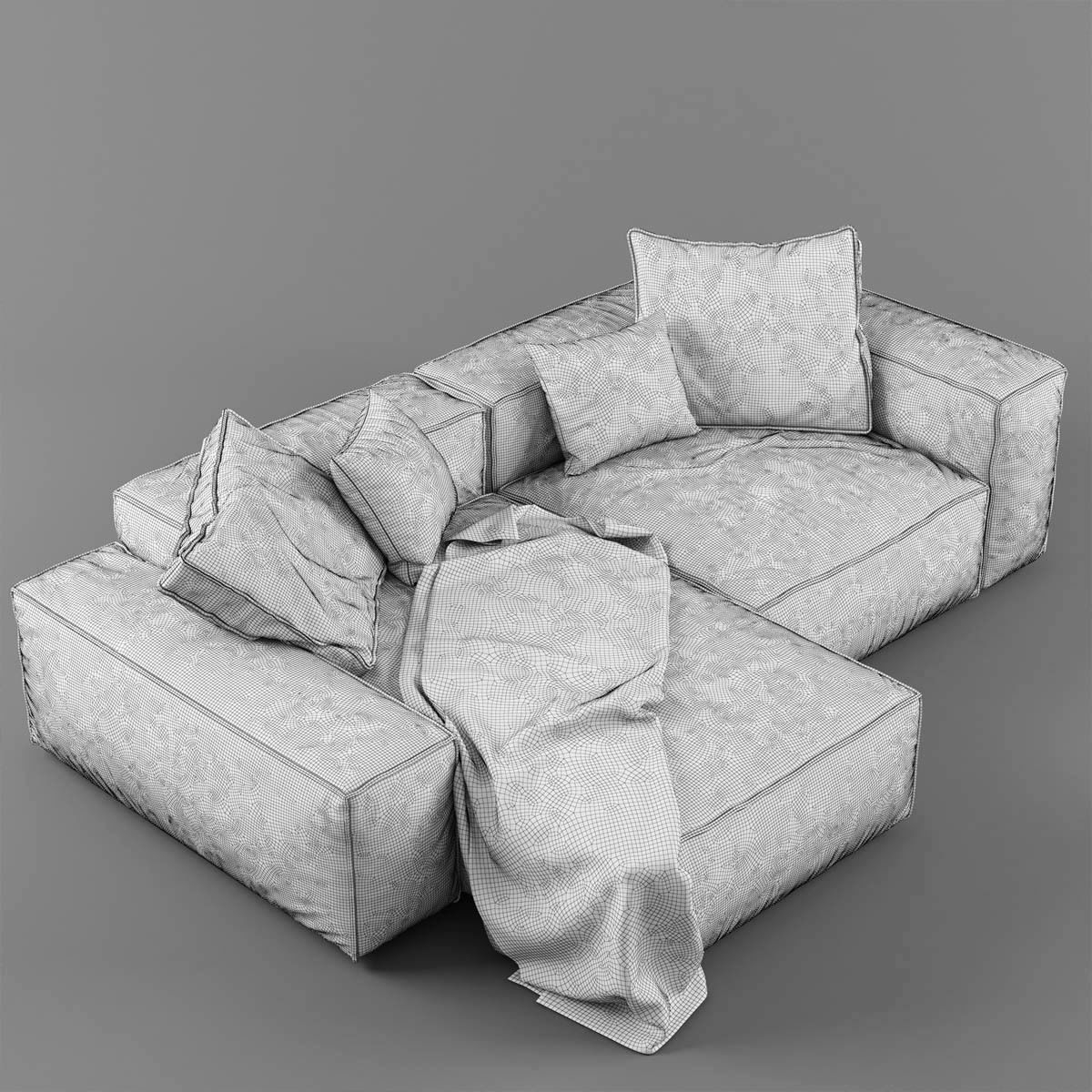 Modern Modular Corner Sofa 01 3D model | CGTrader