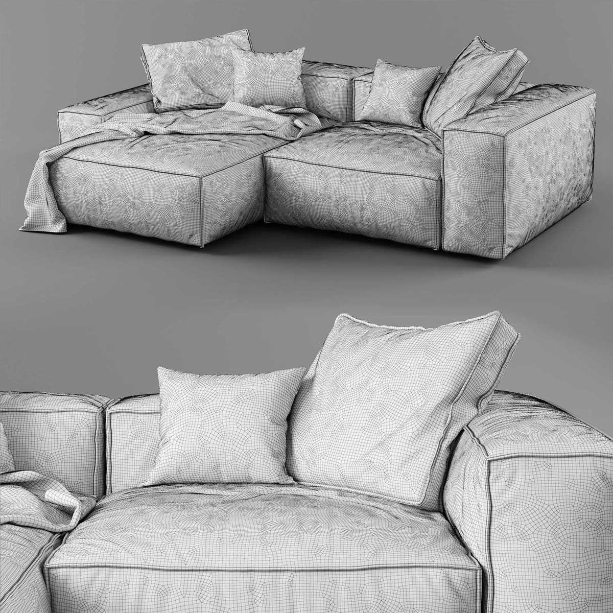 Modern Modular Corner Sofa 01 3D model | CGTrader