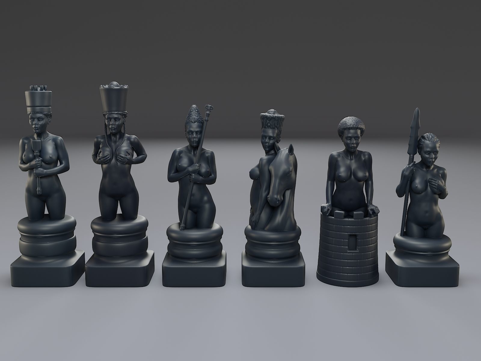 Beautiful Chess Female 3D model 3D printable | CGTrader