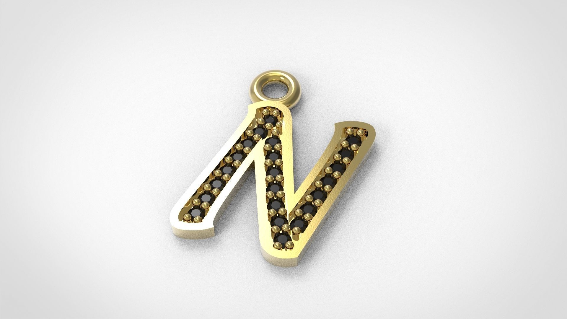 Alphabets Big N Letter Pendant 3D model 3D printable | CGTrader