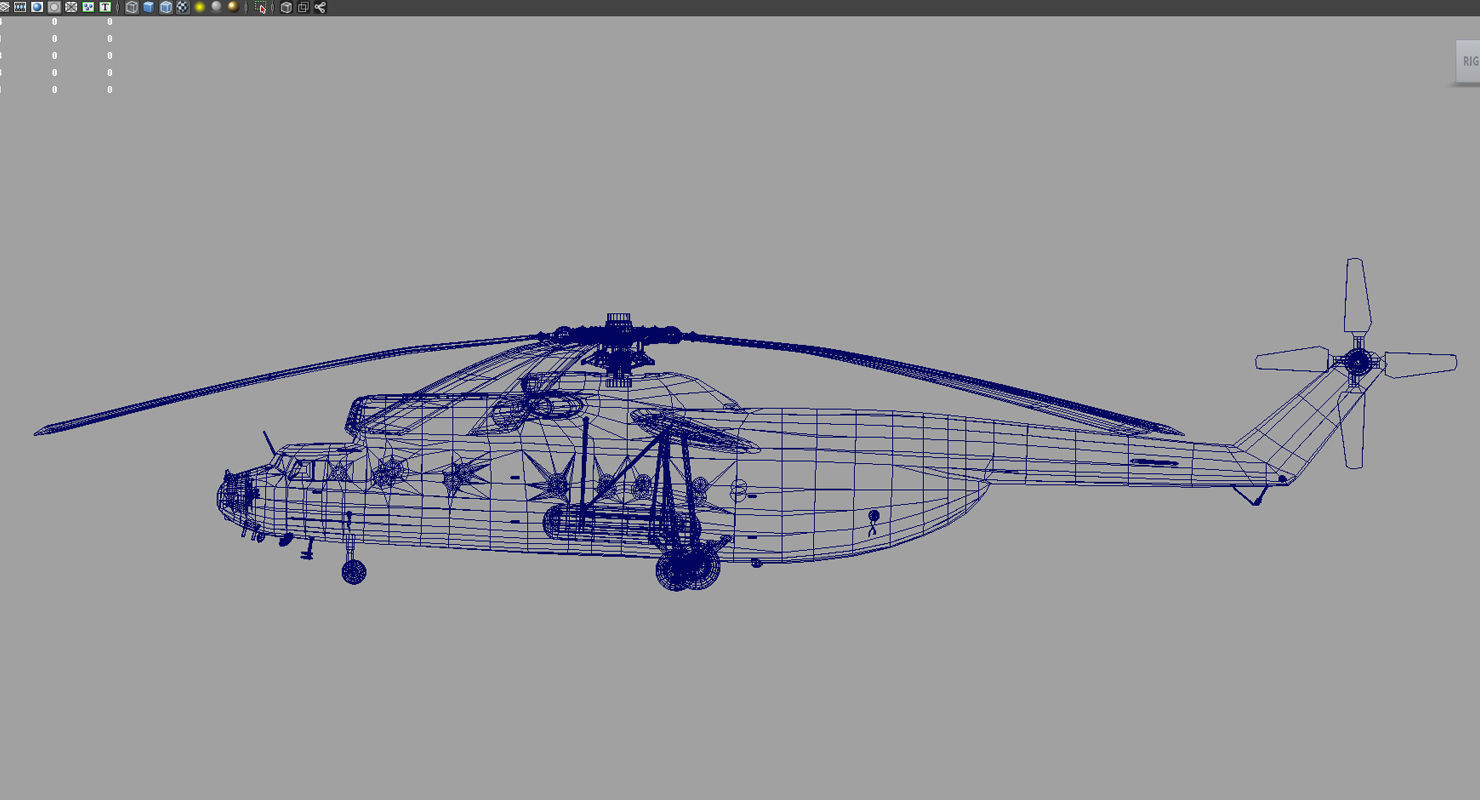 Military Civilian Multirole Helicopter mil Mi-6 Hook 3d model 3D model ...