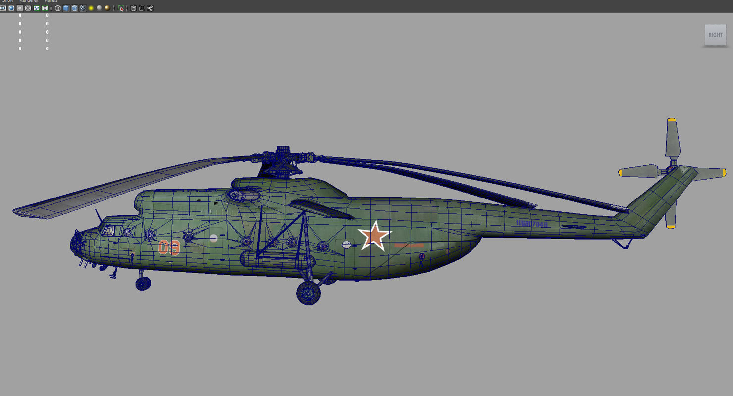 Military Civilian Multirole Helicopter mil Mi-6 Hook 3d model 3D model ...