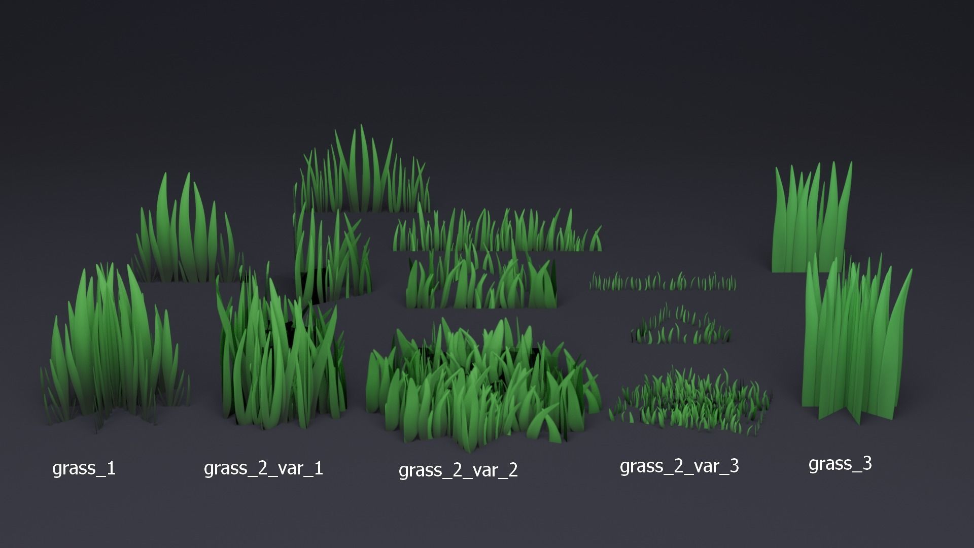 3D model Stylized grass pack VR / AR / low-poly | CGTrader