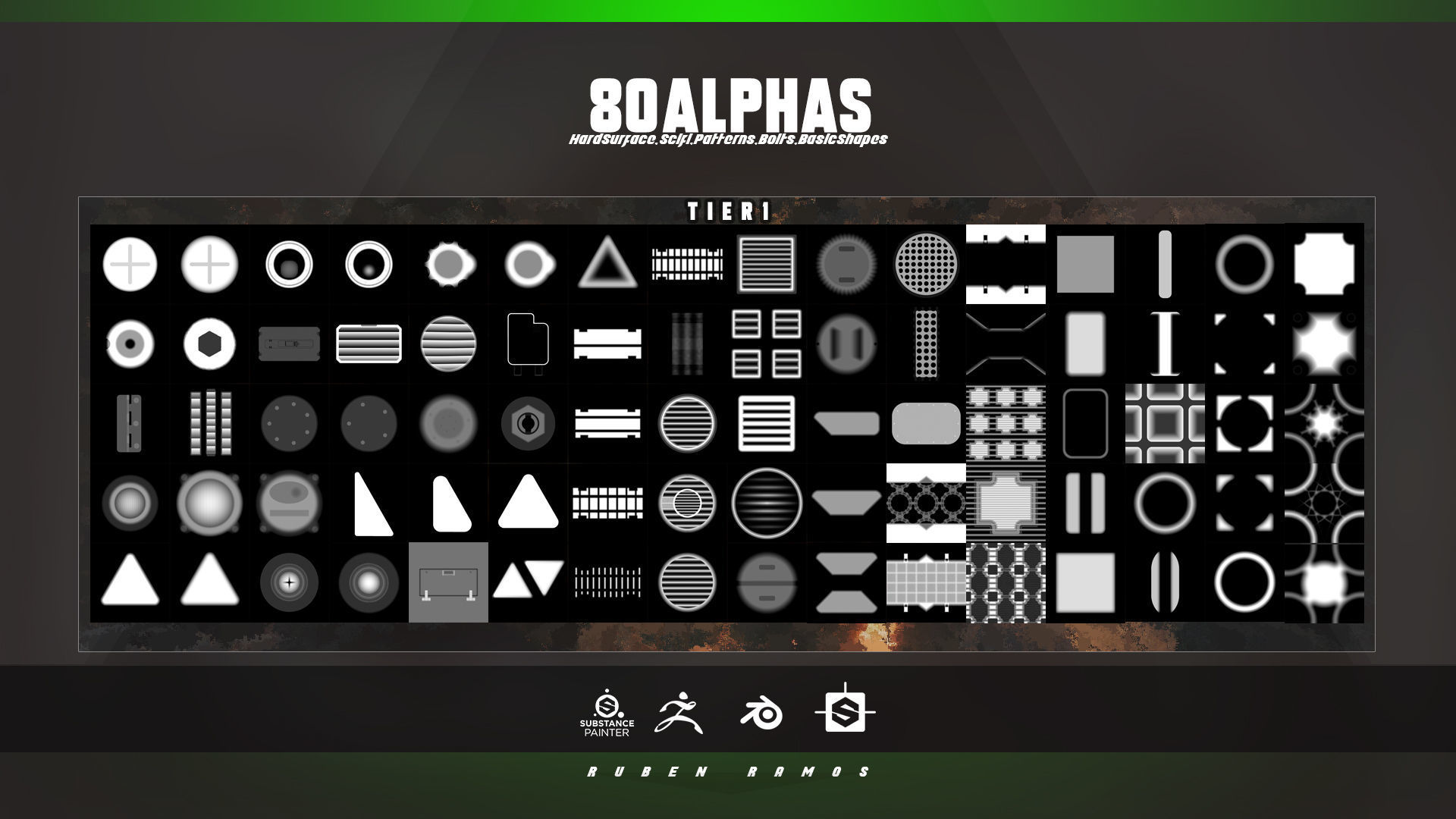 80 HARDSURFACE ALPHAS FREE free Texture | CGTrader