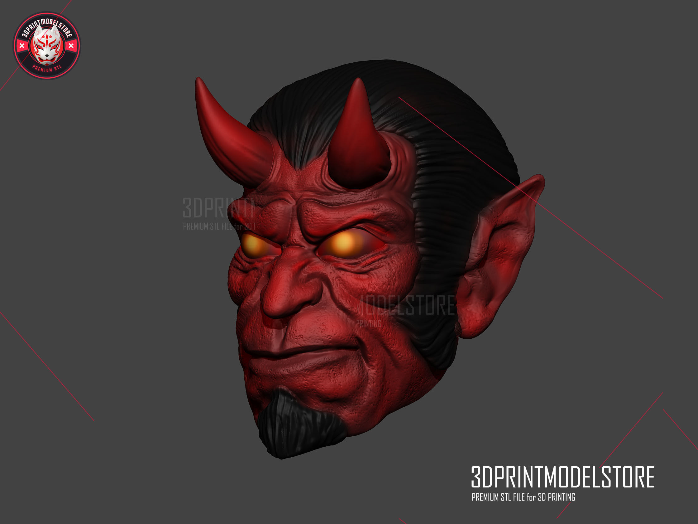 Hellboy Cosplay Mask - Halloween Costume 3D model 3D printable | CGTrader