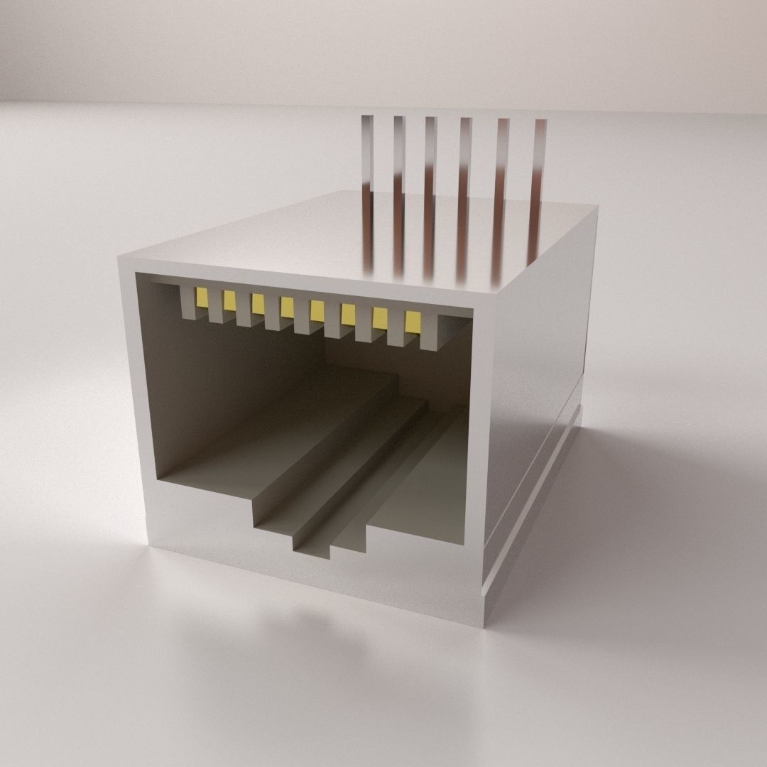 RJ45 Female Socket 3D model | CGTrader