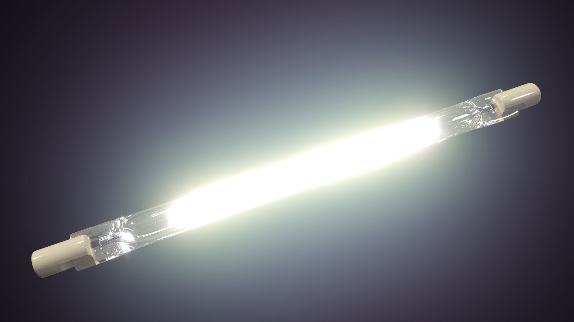 Linear Halogen Light Bulb 3D model | CGTrader