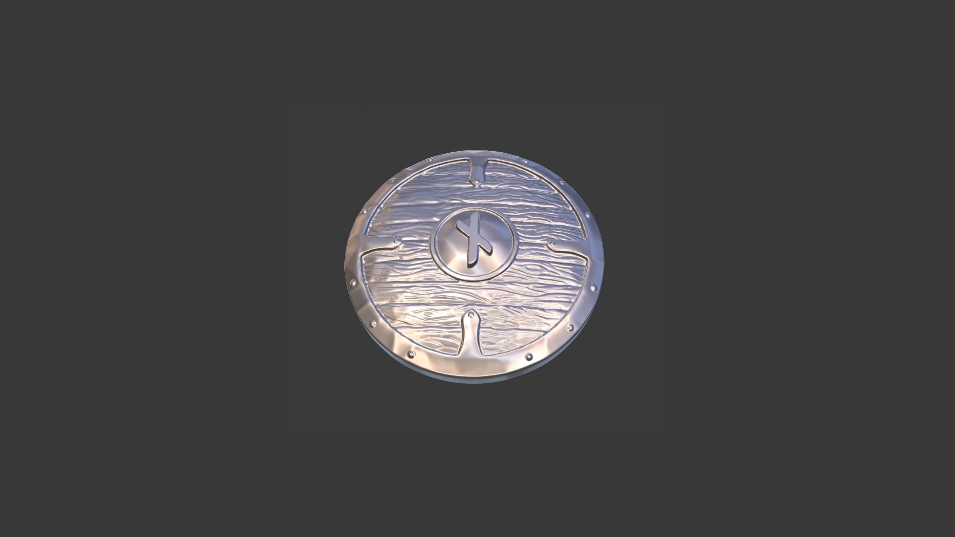 Scandinavian shield with rune Naudiz 3D model 3D printable | CGTrader