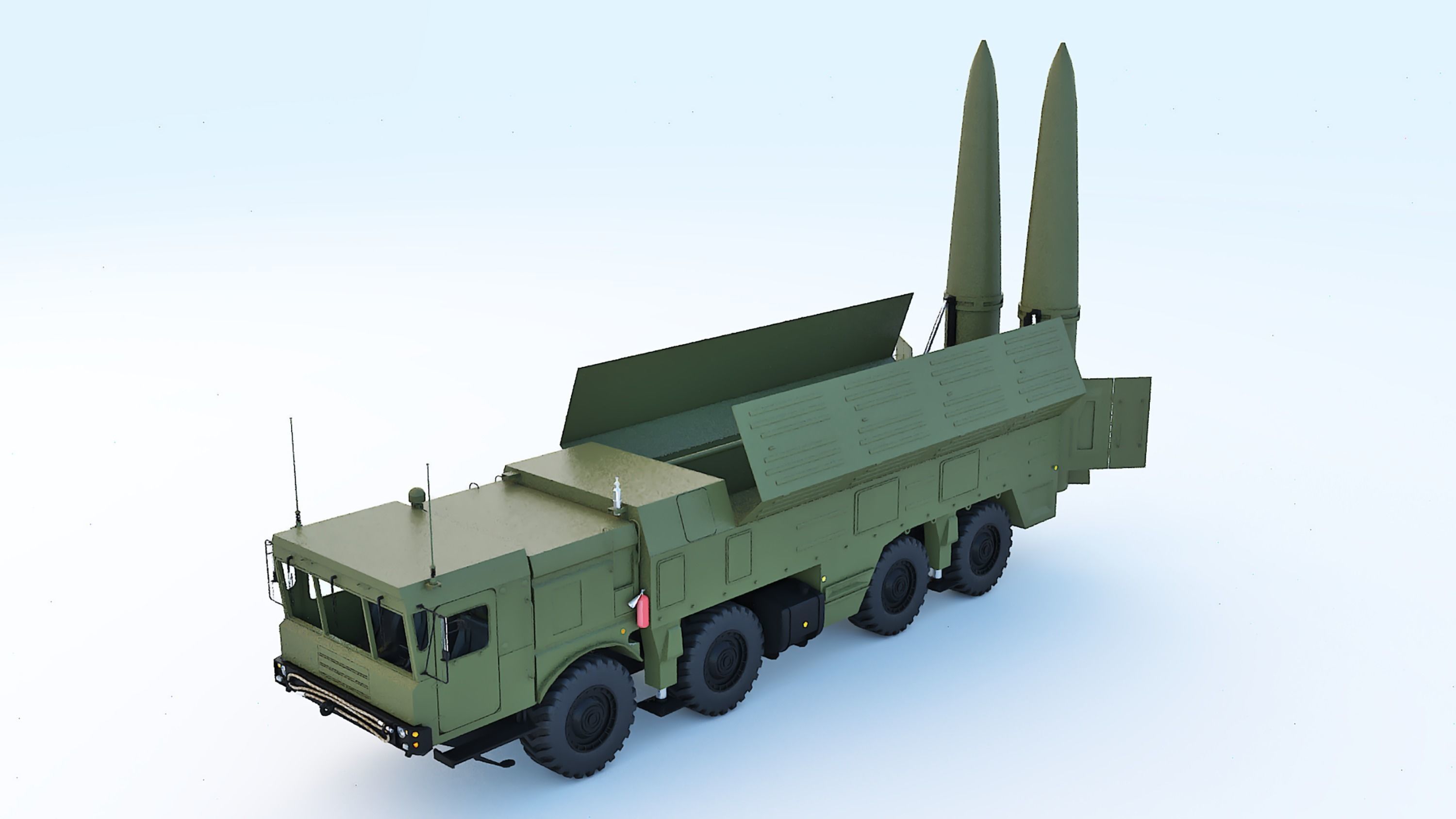 Iskander M military truck with missiles 3D model | CGTrader