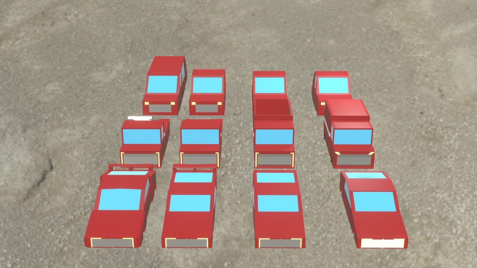 3D model Blender car pack 14 cars VR / AR / low-poly | CGTrader