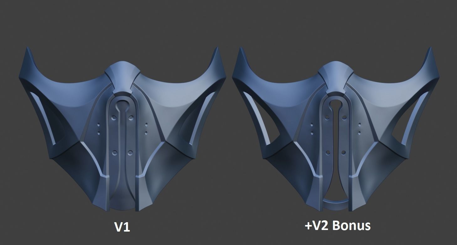 Frost Sub Zero cyberpunk female mask for face Mortal Kombat 11 3D model ...