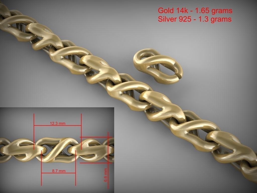 Chain Link 172 3D model 3D printable | CGTrader