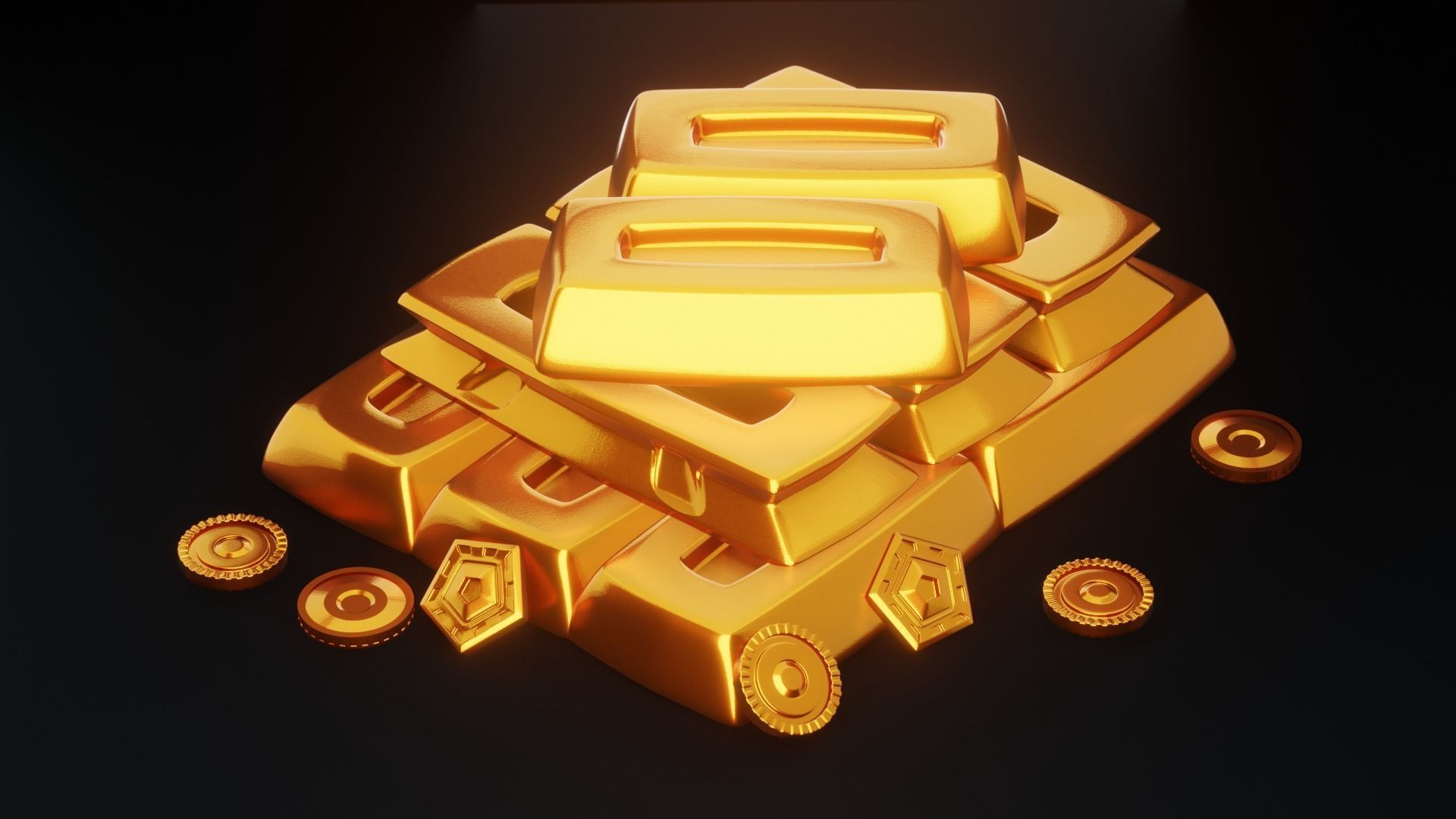 Gold Pack 3D model rigged | CGTrader
