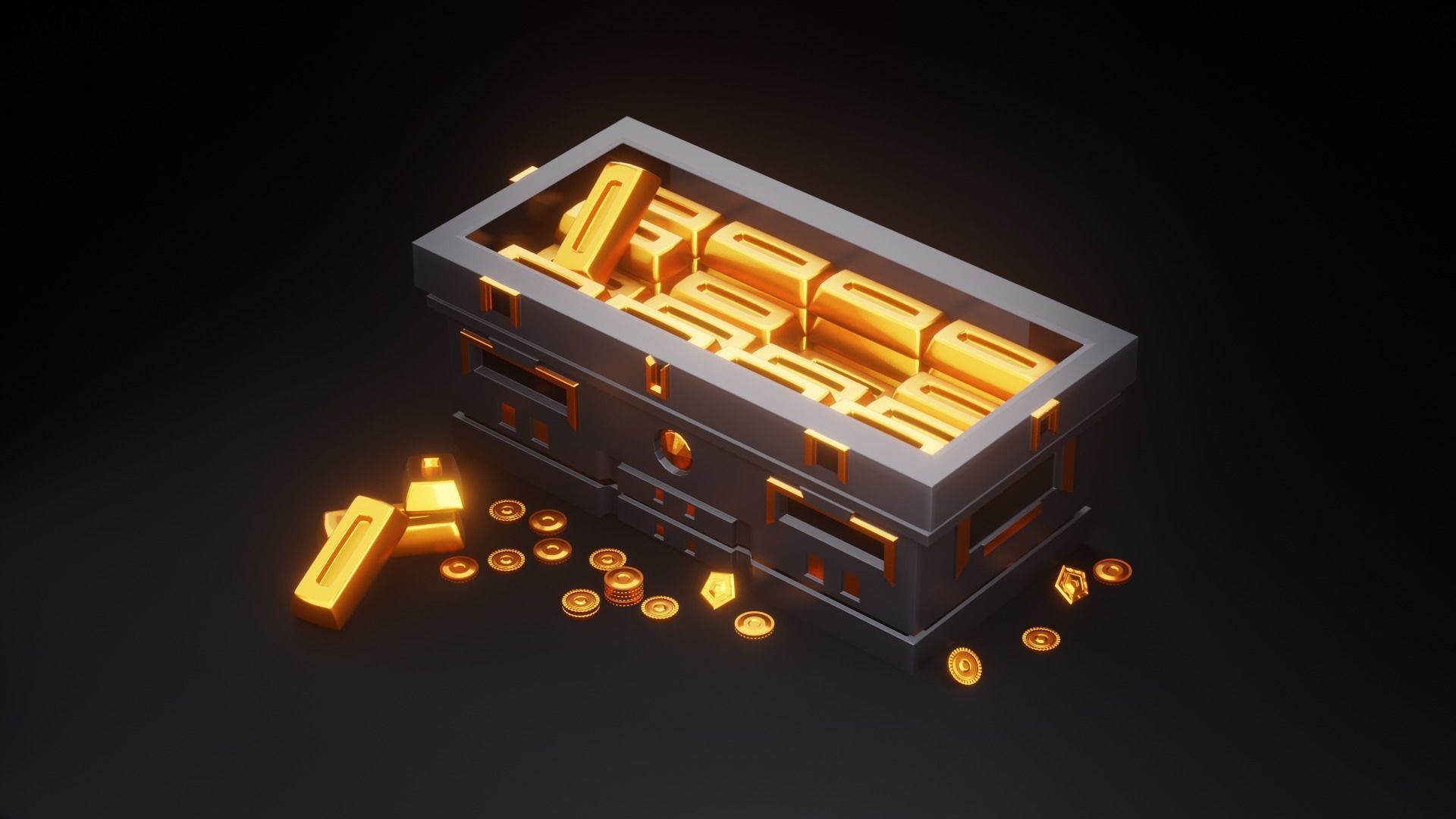 Gold Pack 3D model rigged | CGTrader
