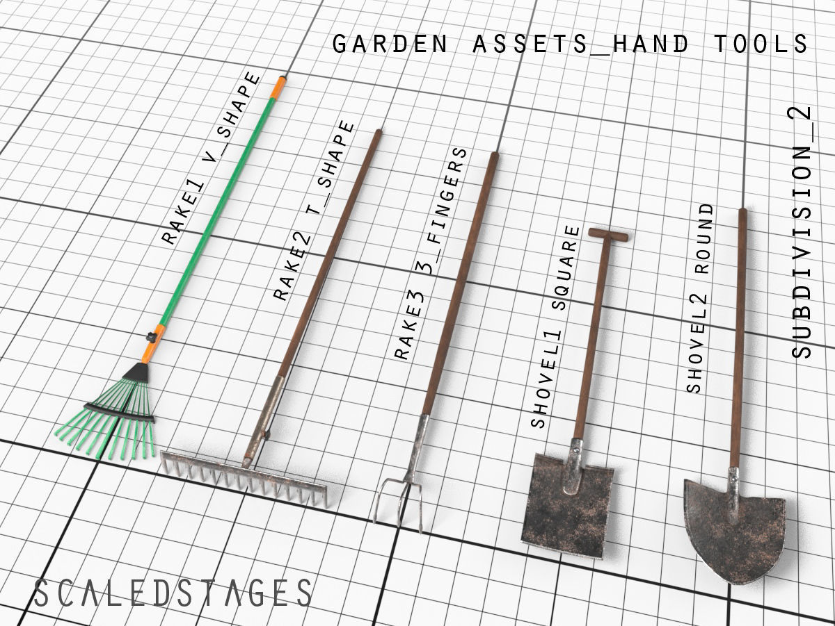 3D model garden assets VR / AR / low-poly | CGTrader