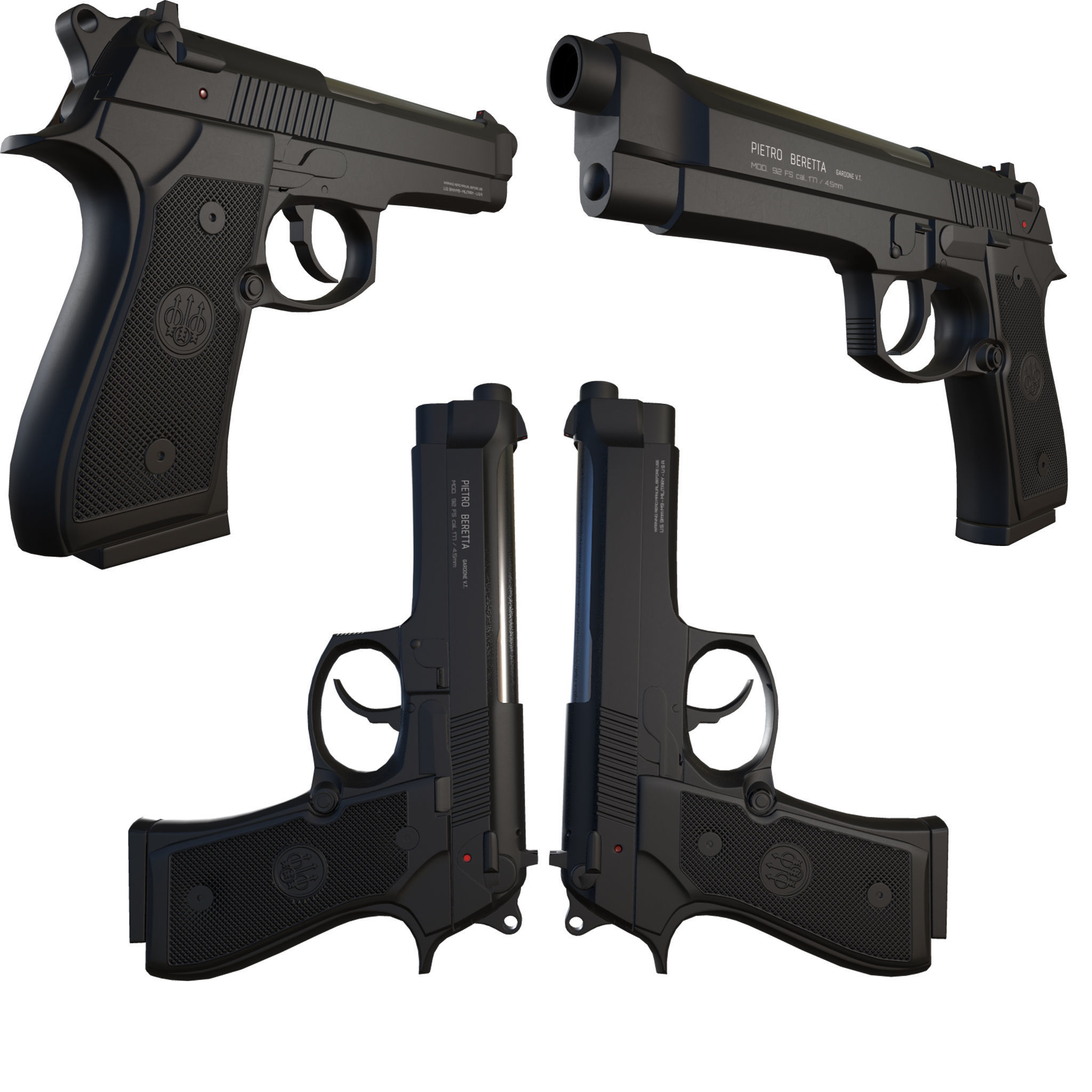 3D model Beretta M92fs VR / AR / low-poly | CGTrader