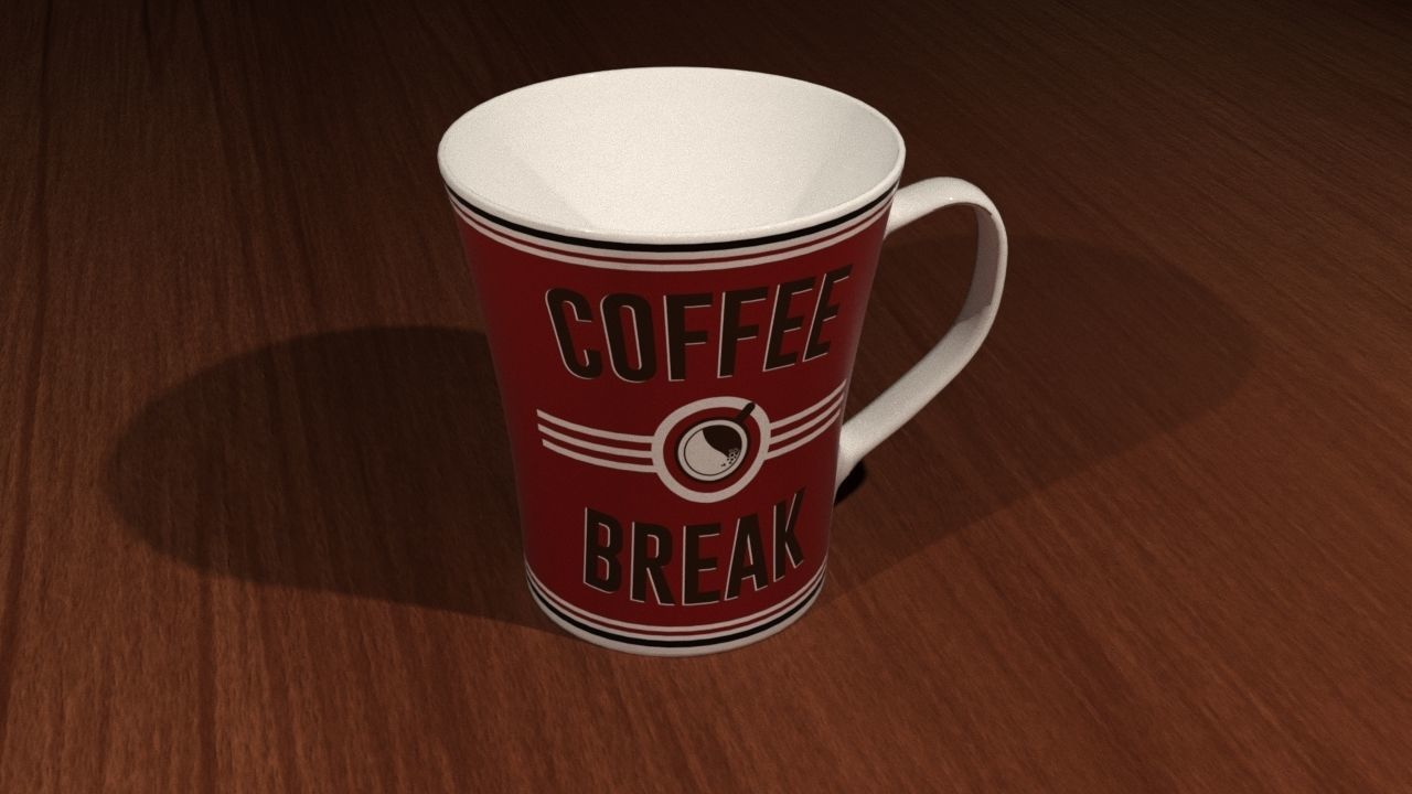 3D model coffee cup red yellow and blue VR / AR / low-poly | CGTrader