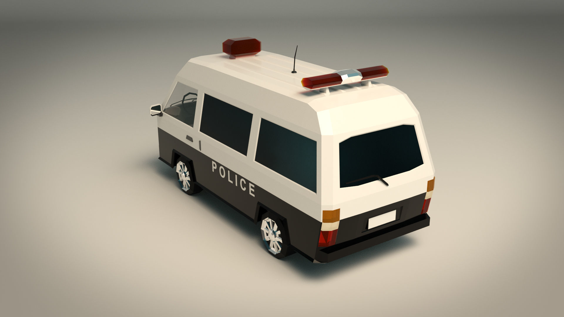 3D model Low Poly Police Van 06 VR / AR / low-poly | CGTrader