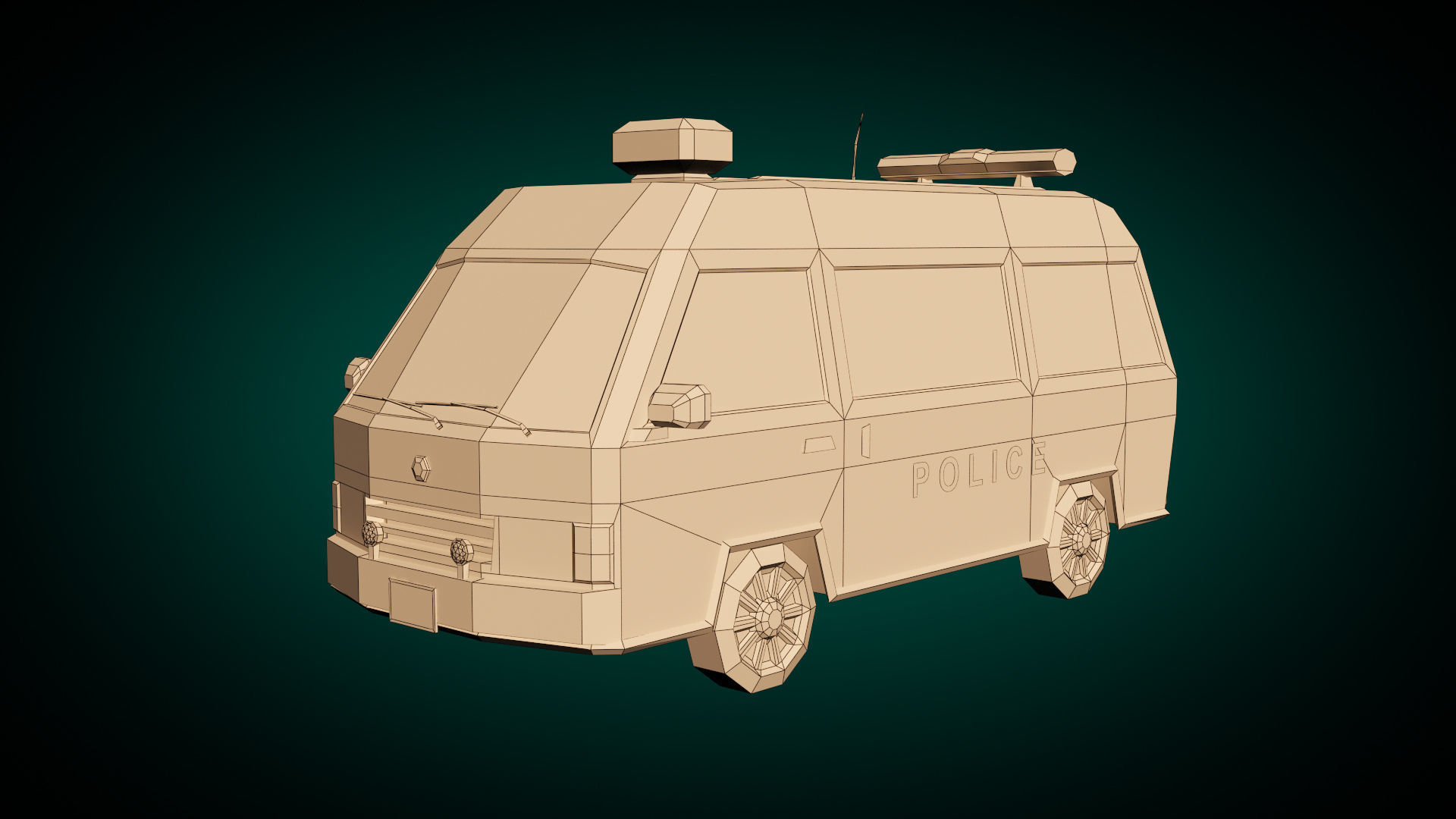 3D model Low Poly Police Van 06 VR / AR / low-poly | CGTrader