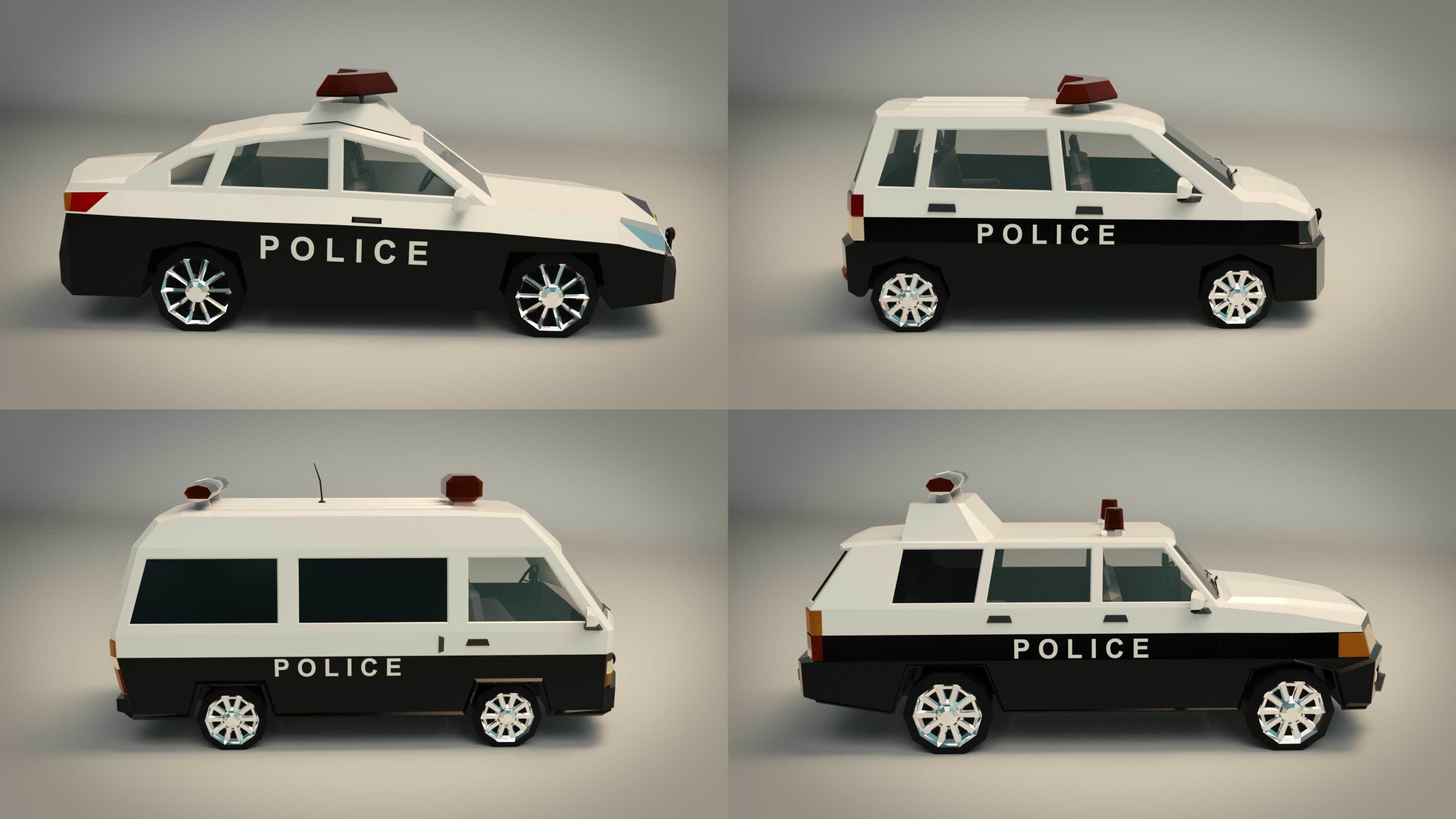 3D Model Collection Low Poly Japanese Police Pack VR / AR / low-poly ...