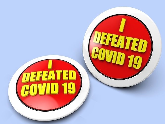 Badge I DEFEATED COVID 19 for 3D printing 3D model 3D printable | CGTrader