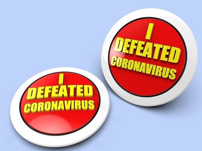Badge I DEFEATED CORONAVIRUS for 3D printing 3D model 3D printable ...