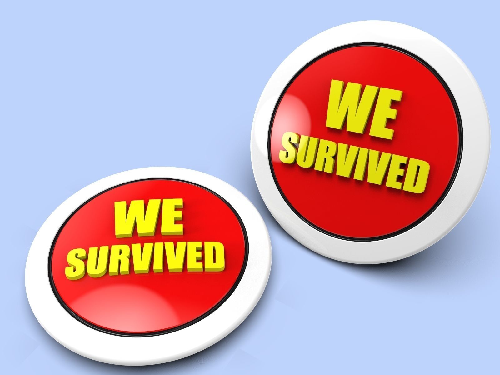 Badge WE SURVIVED for 3D printing 3D model 3D printable | CGTrader