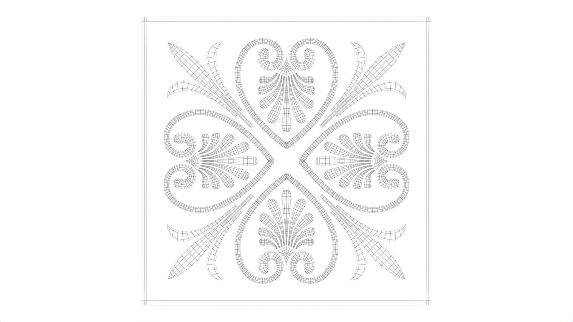 Ceiling Tiles - Greek Style Pattern 1 Palmette 1 Rounded 3D model ...