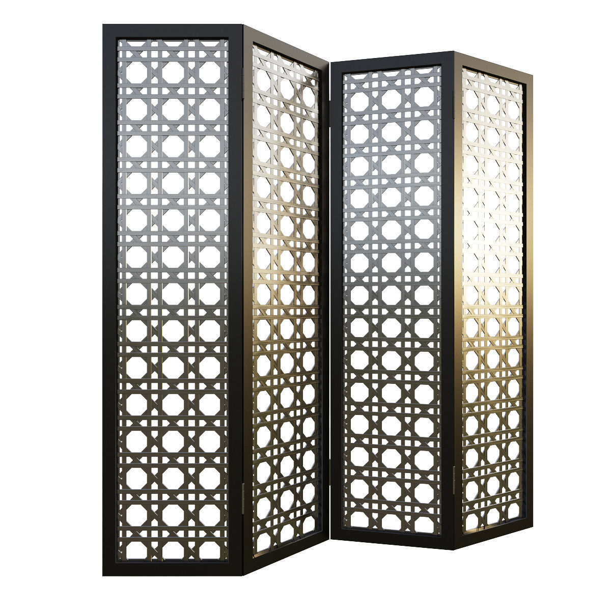 Eastern metal folding screen free 3D model | CGTrader