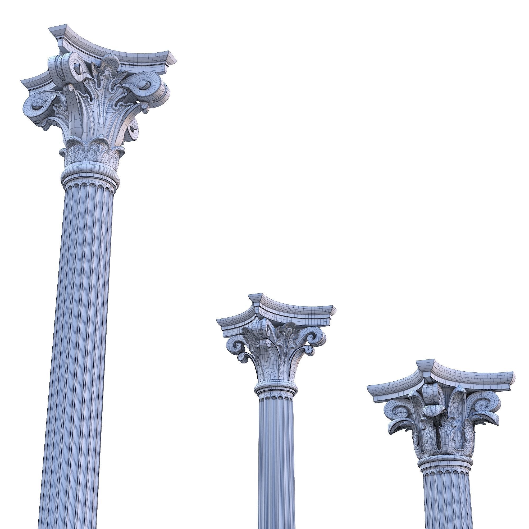 Cast iron columns 3 3D model | CGTrader