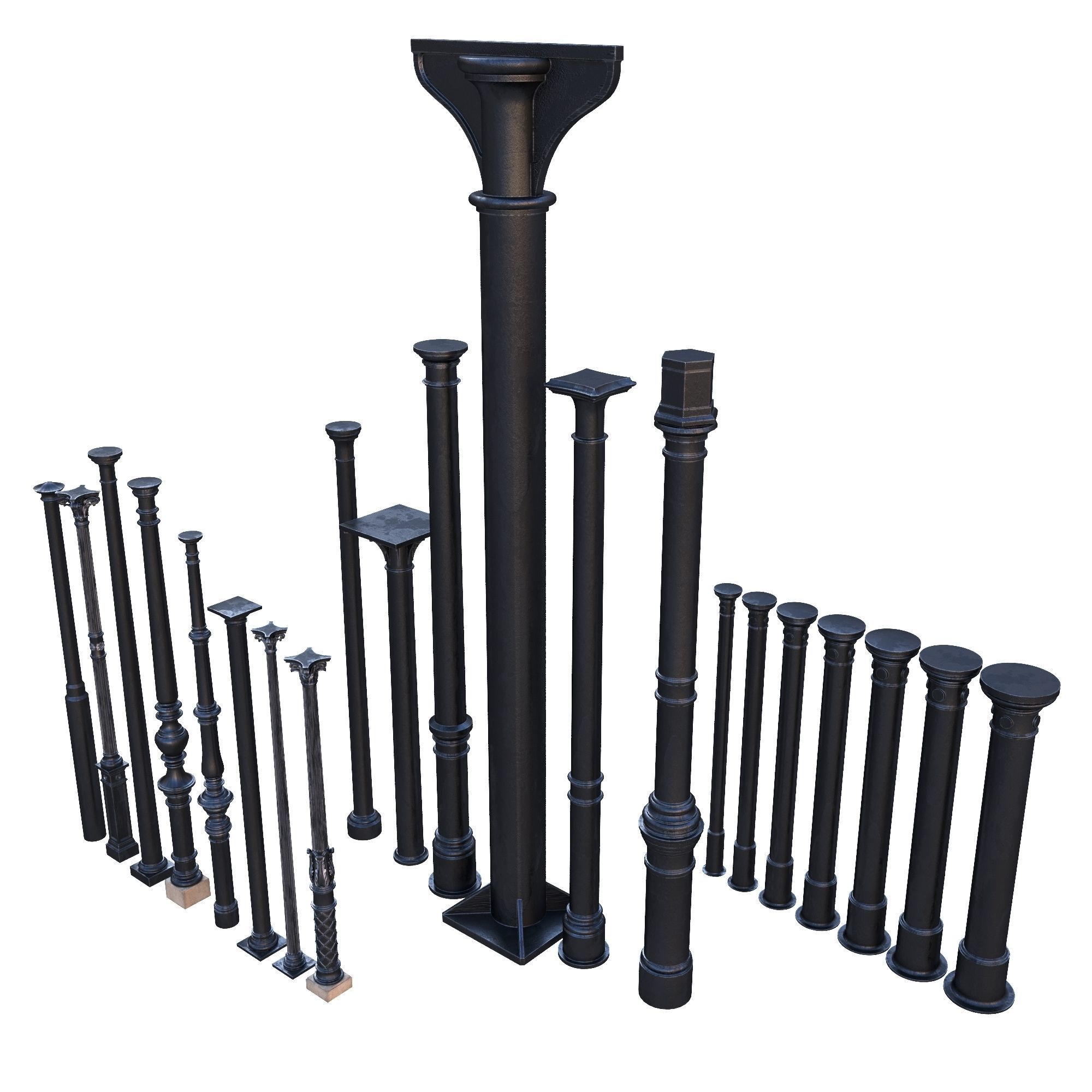Cast iron columns 1-3 3D Model Collection | CGTrader