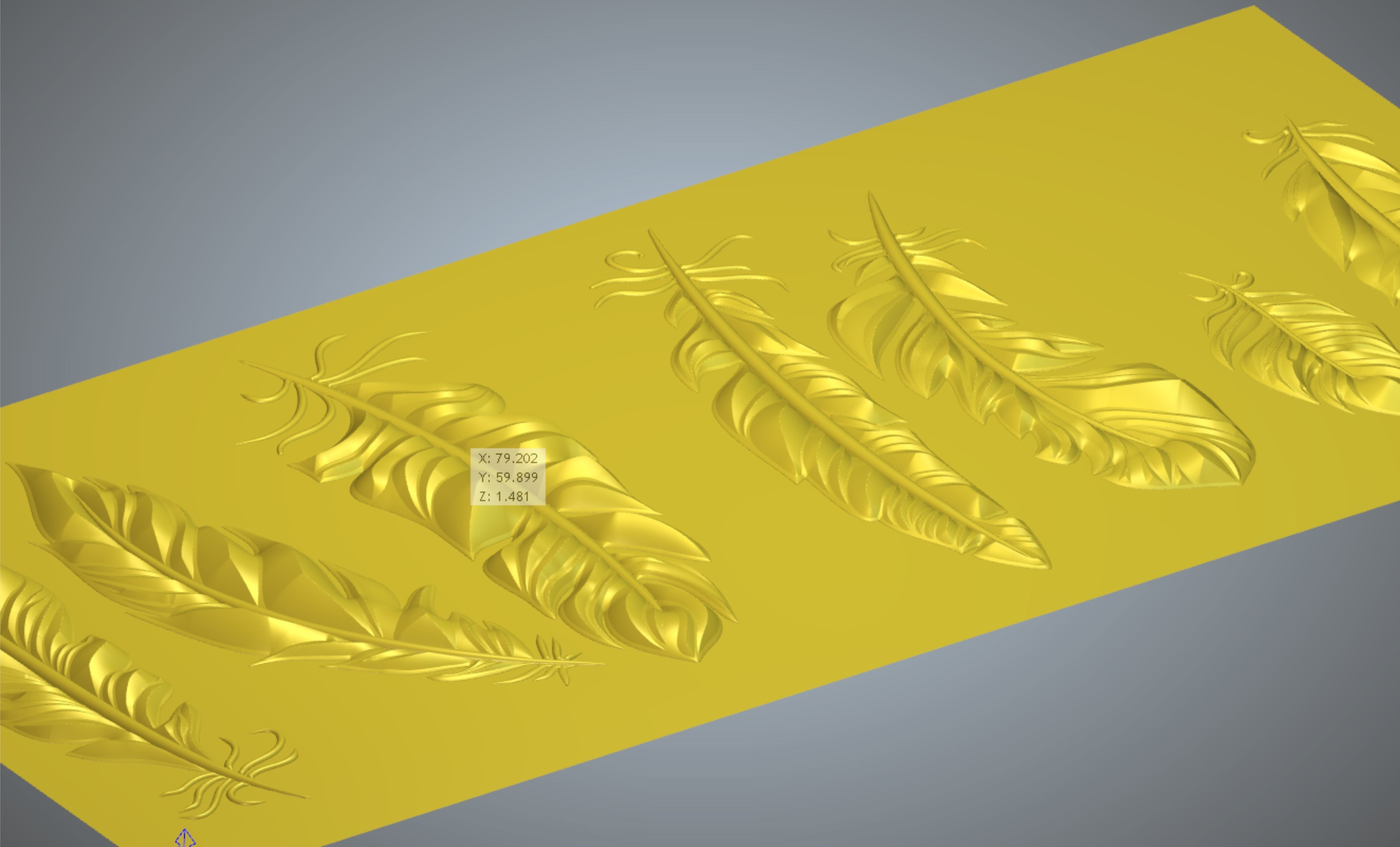 Feathers Set CNC 3D model 3D printable | CGTrader