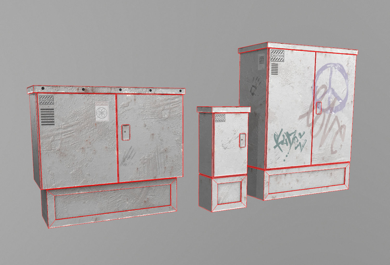 3D model Utility boxes VR / AR / low-poly | CGTrader