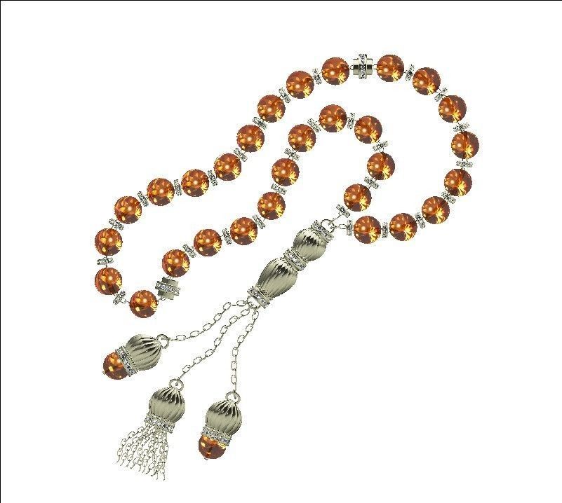 Rosary luxury gold Islamic prayer tasbih or pedant-necklace 3D model 3D ...
