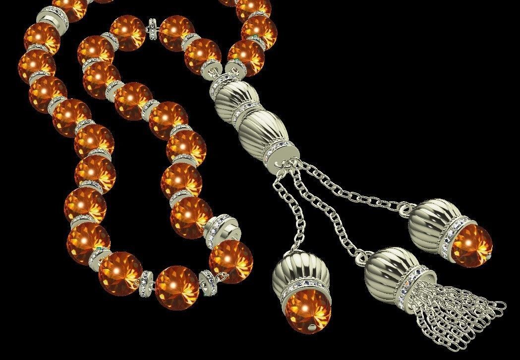 Rosary luxury gold Islamic prayer tasbih or pedant-necklace 3D model 3D ...