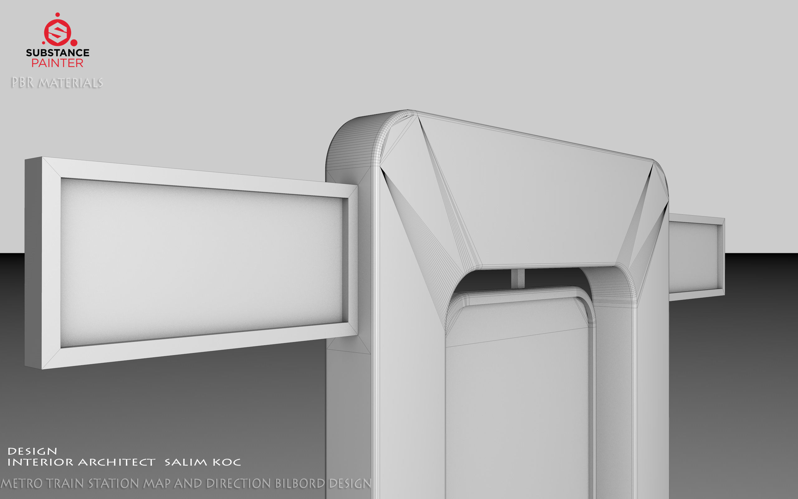 3D model Subway Train Station Map and Direction sign billboard 3D model ...