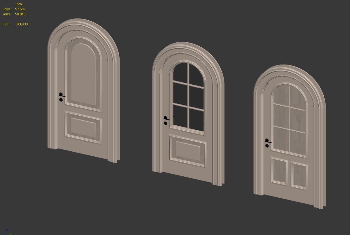 Arc doors - classic style 3D model | CGTrader