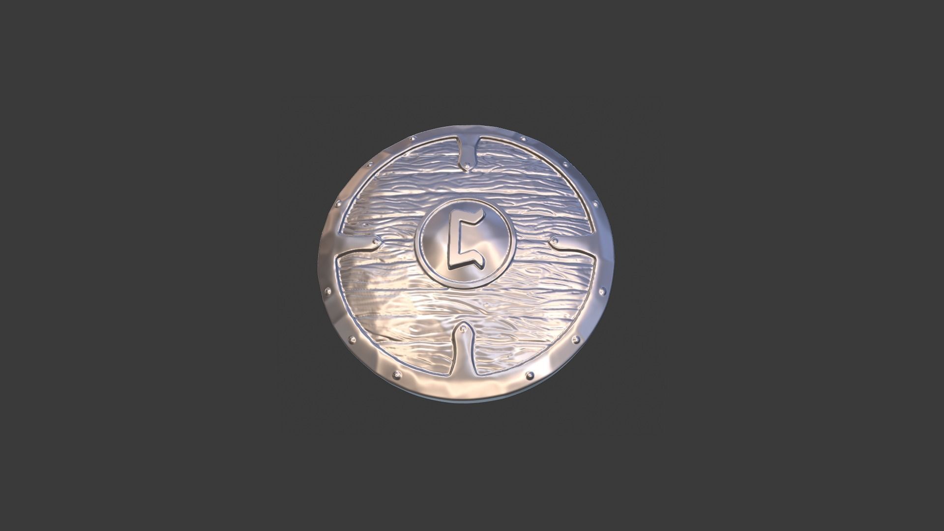 Scandinavian shield with rune Perthu 3D model 3D printable | CGTrader
