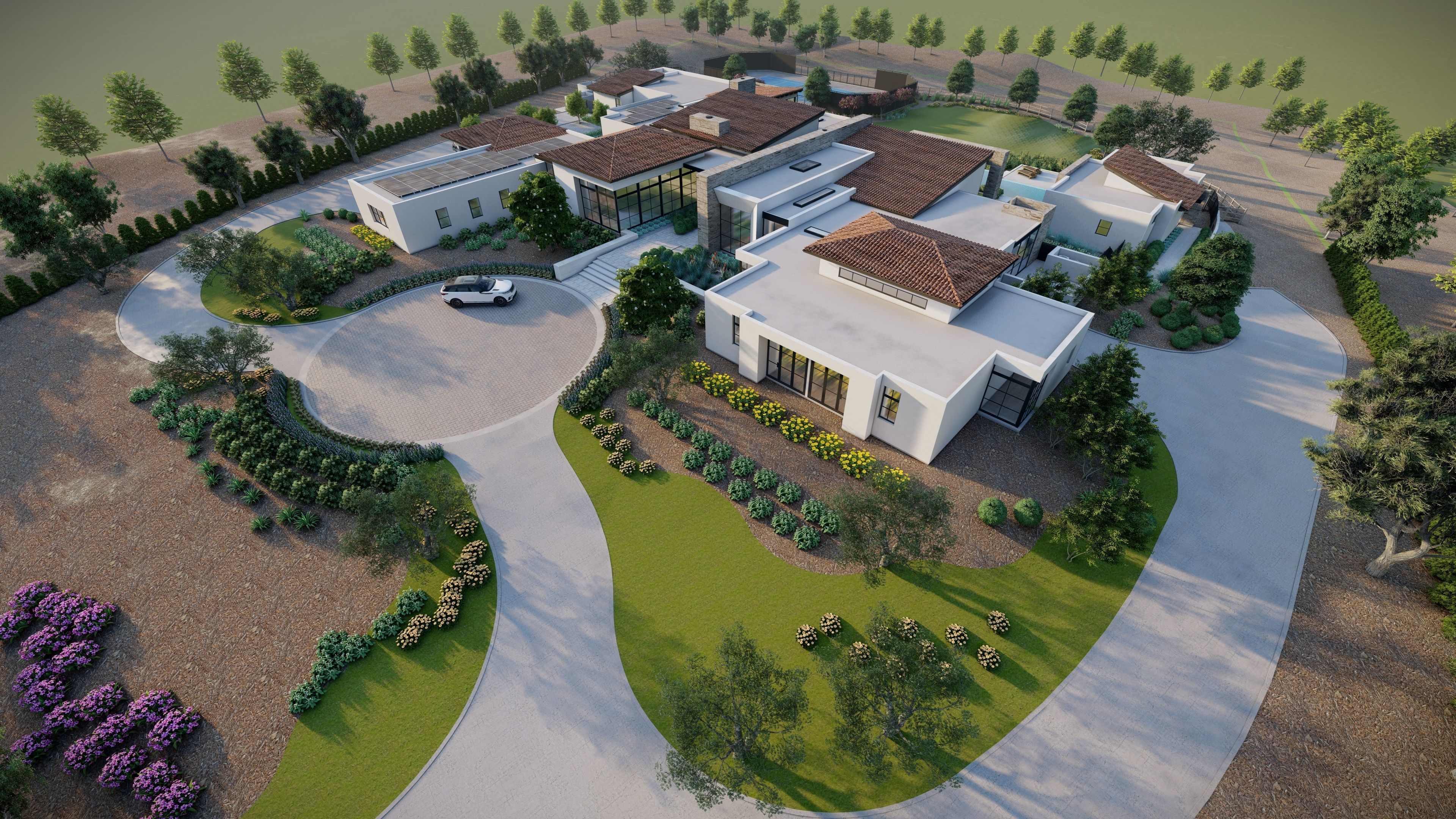 luxury Residence Landscape sketchup model and render water pool 3D ...
