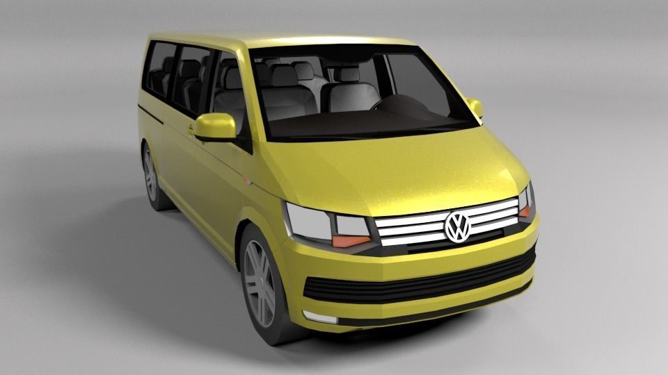 3D model VOLKSWAGEN VW TRANSPORTER T6 LOWPOLY VR / AR / low-poly | CGTrader