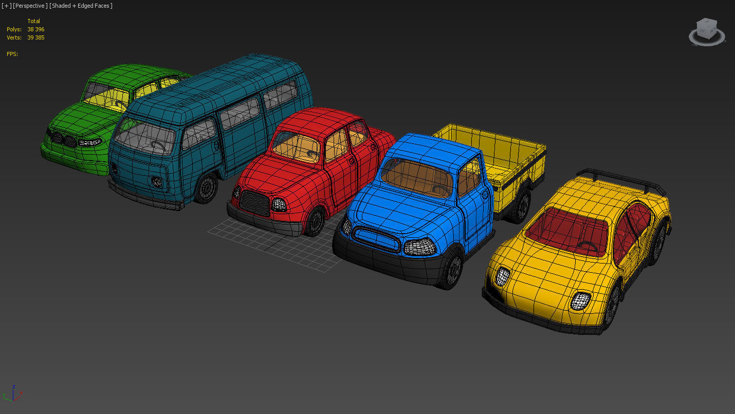 Set of cartoon cars 3D model | CGTrader