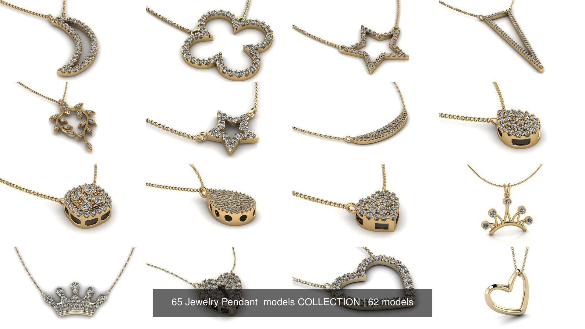 65 Jewelry Pendant models COLLECTION 3D printable | CGTrader