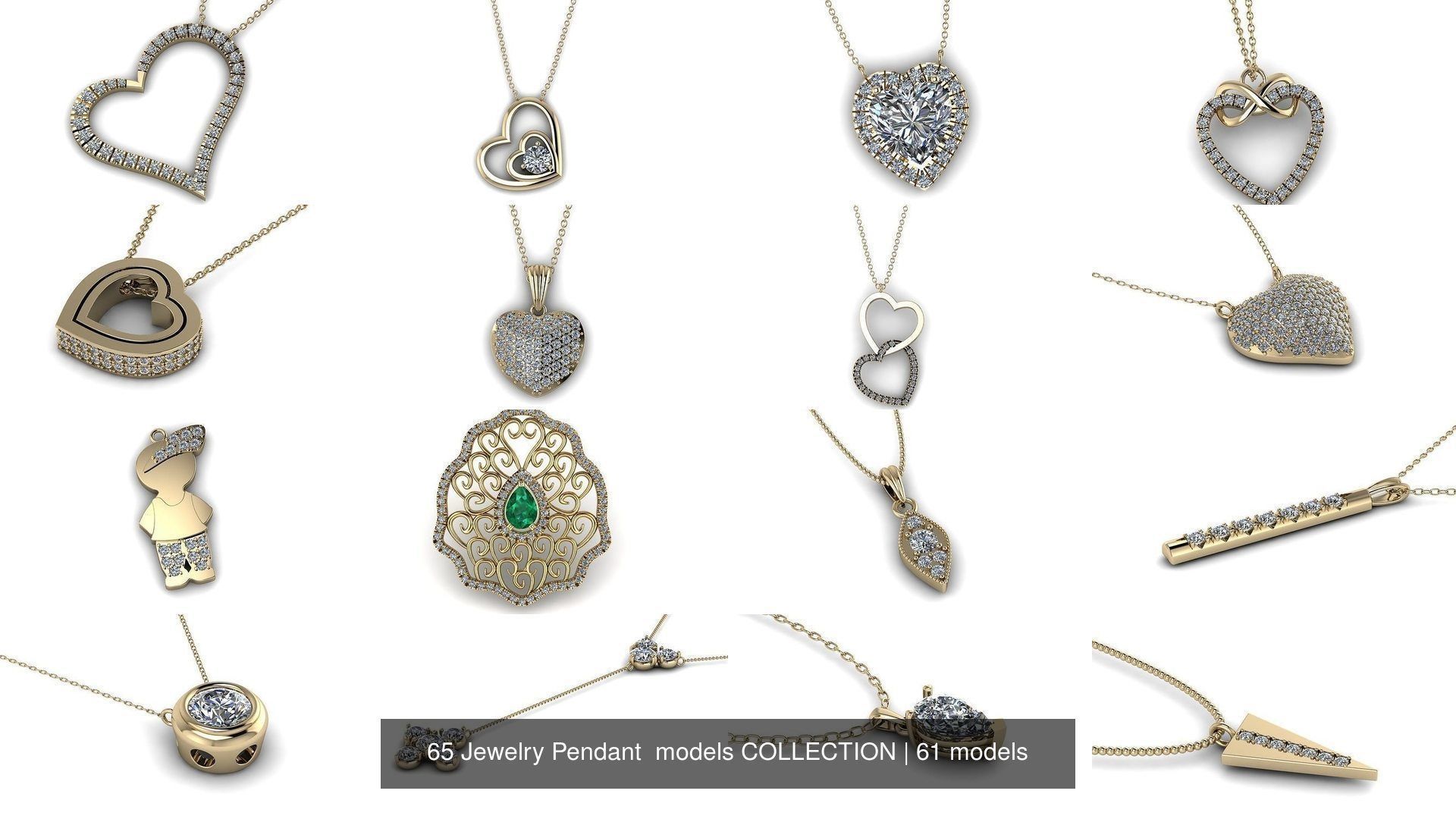 65 Jewelry Pendant models COLLECTION 3D printable | CGTrader