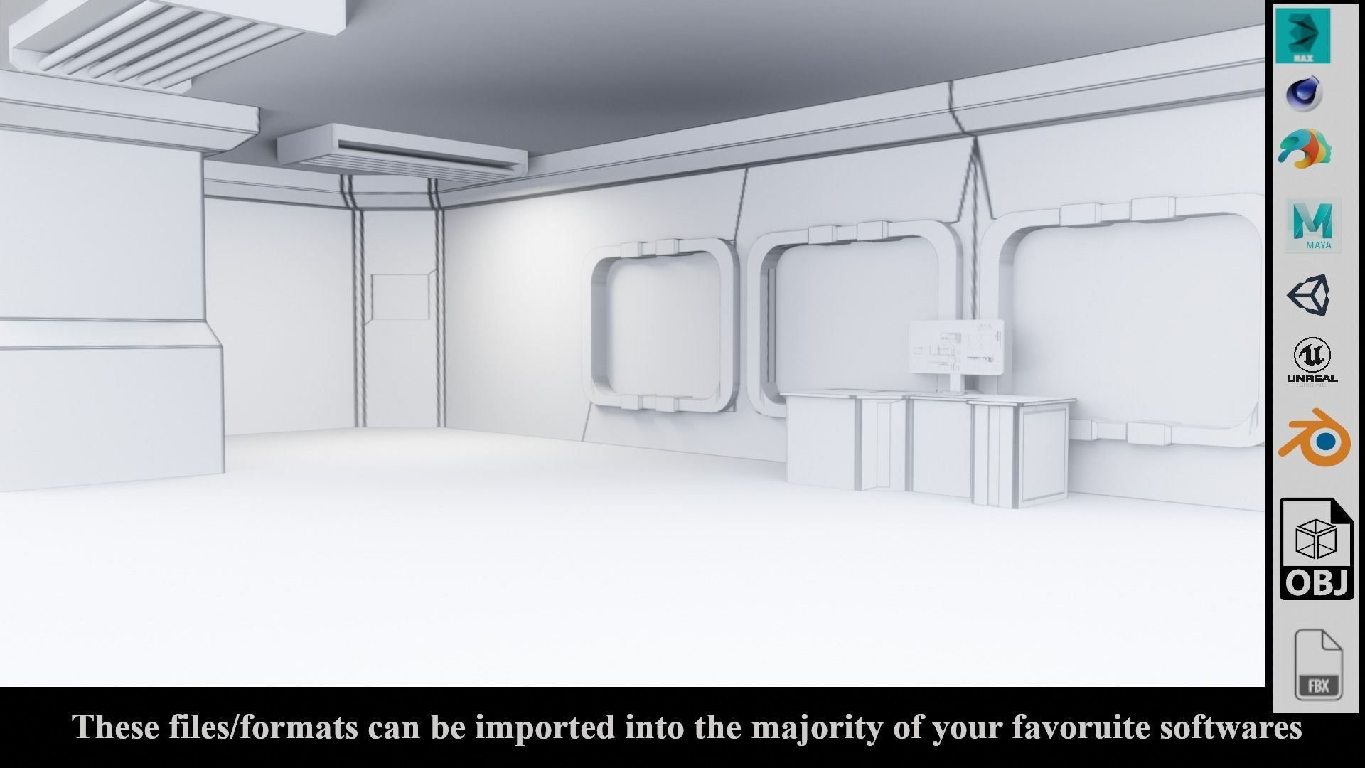 3D model Sci Fi Lab - Low Poly - PBR - Game Ready VR / AR / low-poly ...